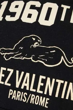 Valentino Garavani Black Graphic Print Cotton Hoodie