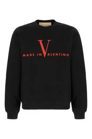 Valentino Garavani Black Sweatshirt With Red Logo