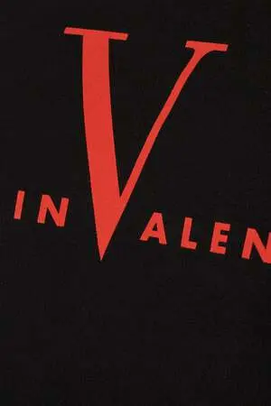 Valentino Garavani Black Sweatshirt With Red Logo