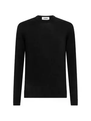 Alpha Studio Crew Neck Long Sleeve Sweater - Black