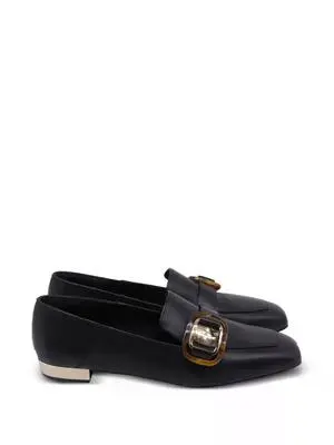 FERRAGAMO Logo Buckled Loafers - Black