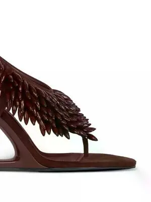 Balmain Embellished Suede Sandals