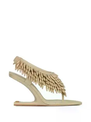 Balmain Beaded Suede Sandals