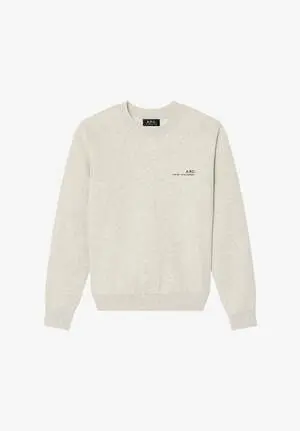 A.p.c. Crewneck Sweatshirt With Printed Logo - Ecru