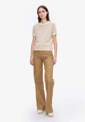 A.p.c. Cropped Ringer T-shirt With Embroidered Logo