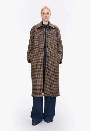 Women's Checked Wool Blend Coats