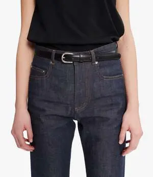 A.p.c. Smooth Leather Belt With Pale Goldtone Buckle - Black