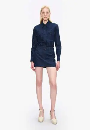 A.p.c. Cotton Western Shirt-dress - Indigo