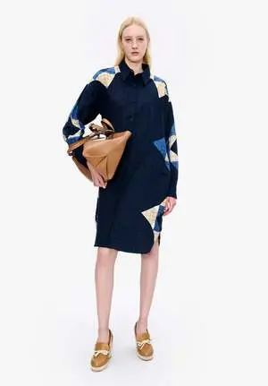 A.p.c. Patchwork Shirt Dress - Indigo