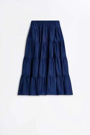 Scanlan Theodore Polished Voile Tiered Midi Skirt