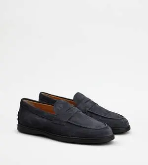 TOD'S Suede Loafers With Penny Bar