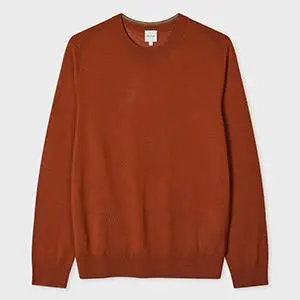 Paul Smith Rust Brown Washable Merino Wool Sweater - Orange
