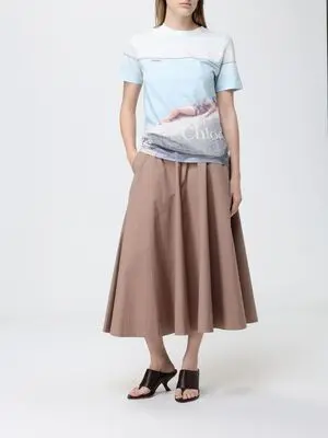 Chloé Cotton Graphic Print T-shirt - Multicolor
