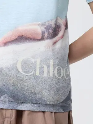 Chloé Cotton Graphic Print T-shirt - Multicolor