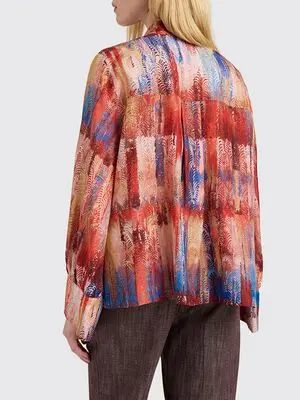 Momoni Silk Floral Print Shirt - Fuchsia