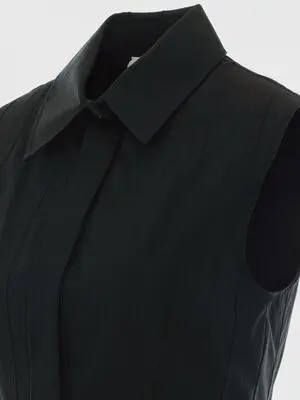 Sportmax Sleeveless Cotton Poplin Shirt - Black
