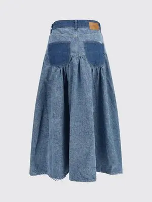 GANNI A-line Denim Midi Skirt