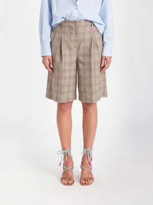 TWINSET Plaid Tailored Shorts