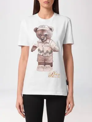 Philipp Plein Cotton T-shirt With Teddy Bear Graphic - White