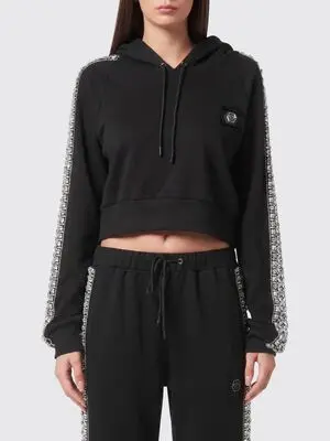 Philipp Plein Cropped Embellished Hoodie
