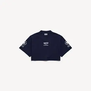 Balenciaga Wfp Cropped T-shirt Navy Dry Jersey