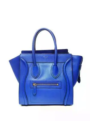 Celine Micro Luggage Leather Tote Bag - Blue