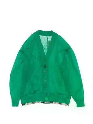 Undercover Sheer Panelled Cardigan - Green