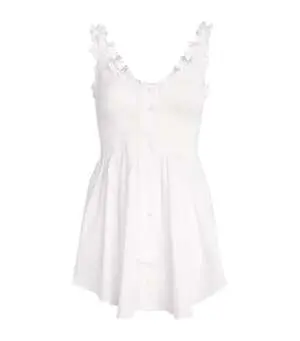 SKIMS Cotton-blend Smocked Mini Dress - White