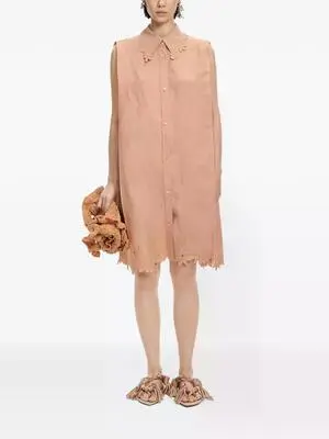 JNBY Scalloped Hem Shirt Dress - Neutrals