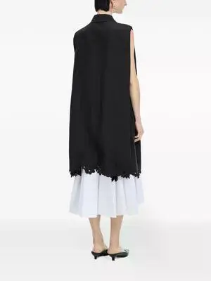 JNBY Floral Embroidered Crinkled Finish Shirt Dress - Black