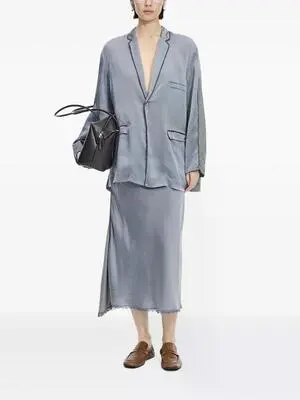 JNBY Lace-trimmed A-line Midi Skirt - Grey
