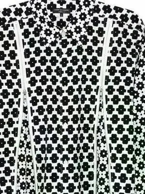 Comme Des Garçons Geometric-print Zip-detail Shirt