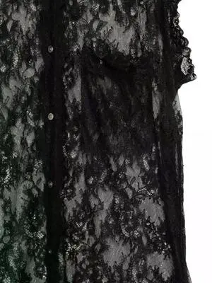 JNBY Sheer Floral Lace Shirt - Black