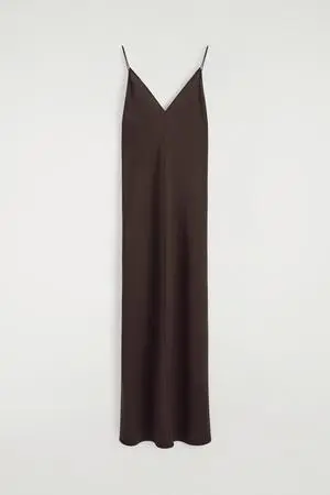 Cos V-neck Midi Cami Dress - Brown