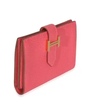 Hermès Bearn Wallet Leather Wallet - Pink