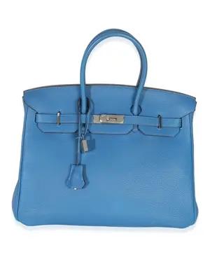 Hermès Birkin 35 Leather Handbag - Blue