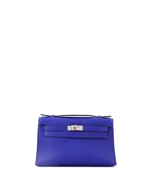 Hermès Kelly Pochette Swift - Blue
