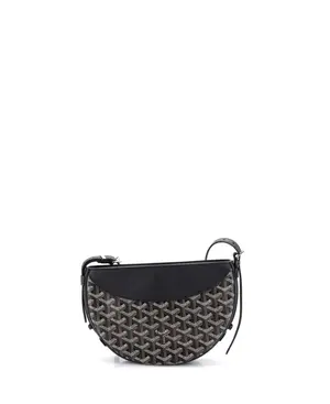 Goyard Hirondelle Shoulder Bag Coated Canvas And Leather - Black