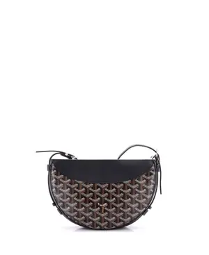 Goyard Hirondelle Shoulder Bag Coated Canvas And Leather - Black