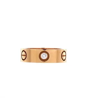 CARTIER Love 3 Diamonds Band Ring 18k Rose Gold With Diamonds - Pink