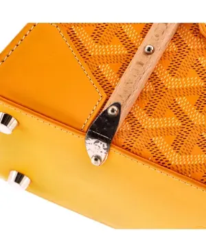 Goyard Mini Structured Saigon Top Handle Bag In Coated Canvas And Leather - Yellow