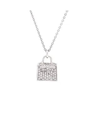 Hermès Kelly Amulette Pendant Necklace 18k Gold And Diamonds, 15.5 - White