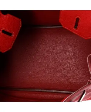 Hermès Birkin 30 Handbag Red Togo With Palladium Hardware