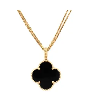 VAN CLEEF & ARPELS Magic Alhambra Pendant Necklace 18k And Onyx, 35