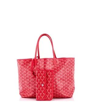 Goyard Pm Saint Louis Reversible Tote Coated Canvas And Printed Canvas - Red