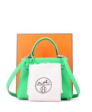 Hermès Kelly 25 Handbag Green Togo With Palladium Hardware - Vert Comics