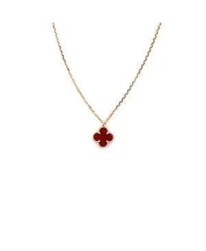 VAN CLEEF & ARPELS Sweet Alhambra Pendant Necklace, 18k Rose Gold And Carnelian - Pink