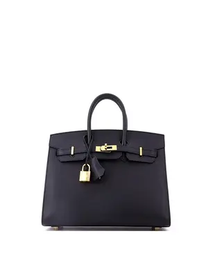 Hermès Birkin 25 Handbag Black Madame With Gold Hardware - Noir