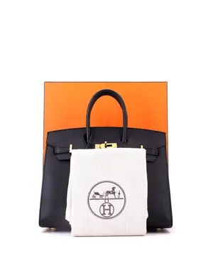 Hermès Birkin 25 Handbag Black Madame With Gold Hardware - Noir