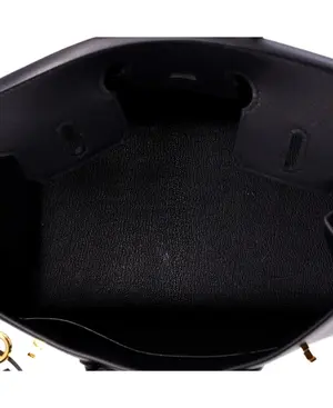 Hermès Birkin 25 Handbag Black Madame With Gold Hardware - Noir